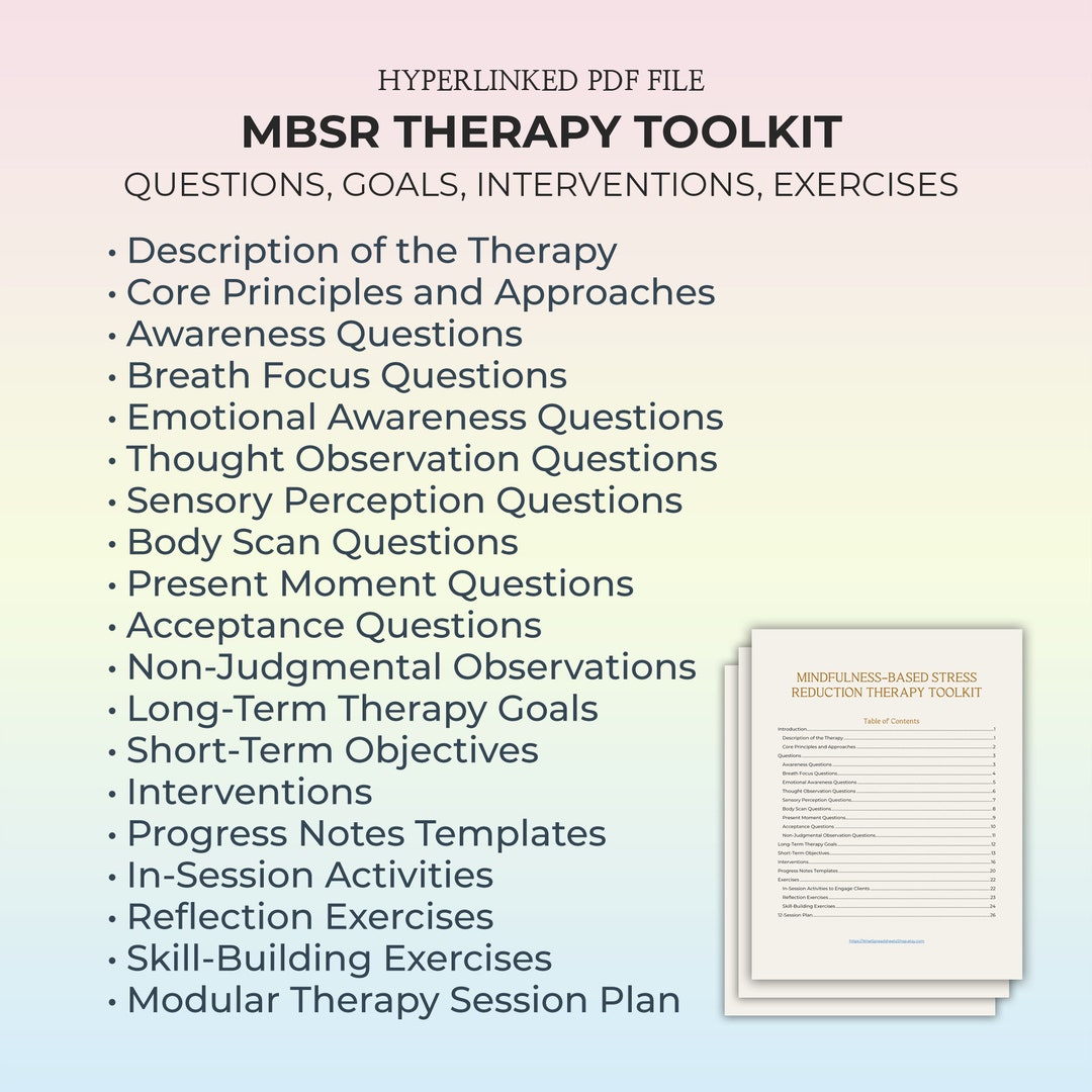 Mindfulness-based Stress Reduction Therapy Guide MBSR Questions Session ...