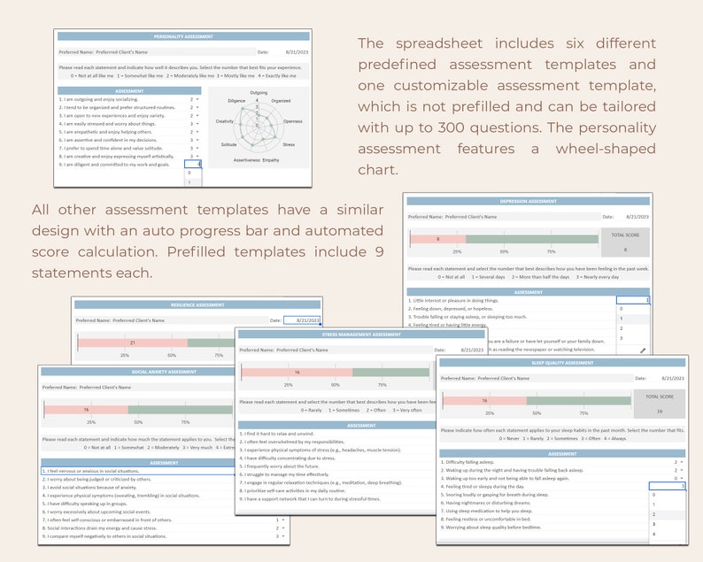 Psychotherapist Planner Spreadsheet, Psychologist Notes, Psychology ...