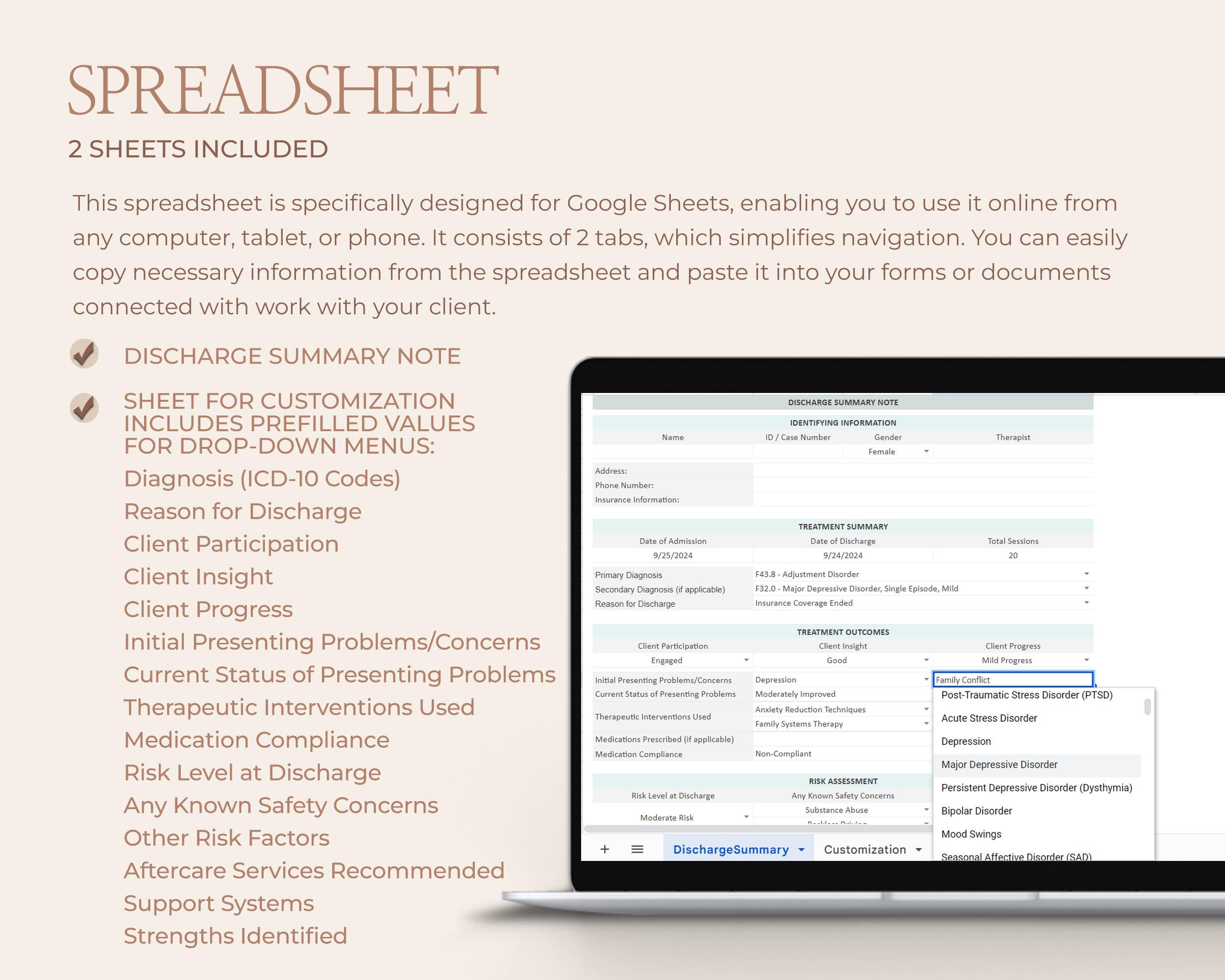 Therapist Discharge Note, Discharge Summary Note, Therapist Templates ...