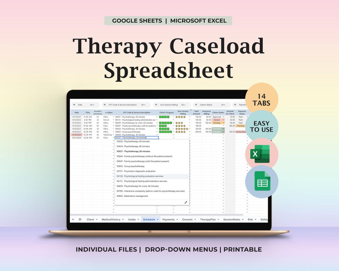 Therapy Caseload Planner, Psychology Planner, Therapy Template ...