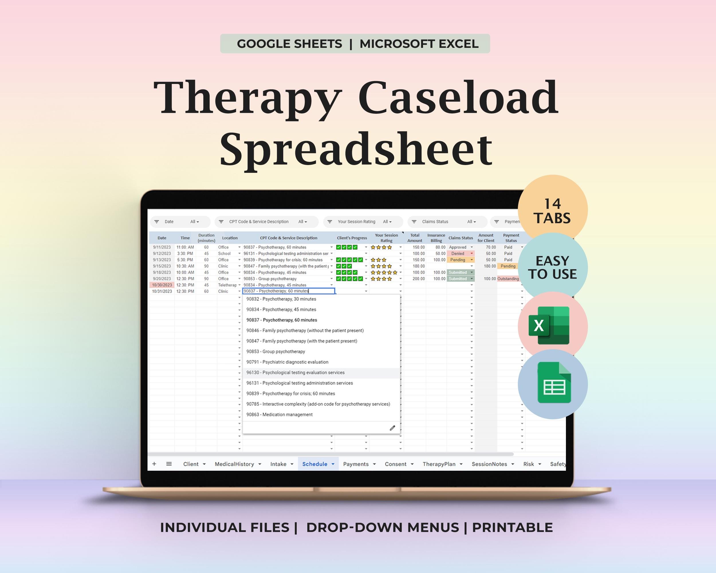 Therapy Caseload Planner, Psychology Planner, Therapy Template ...