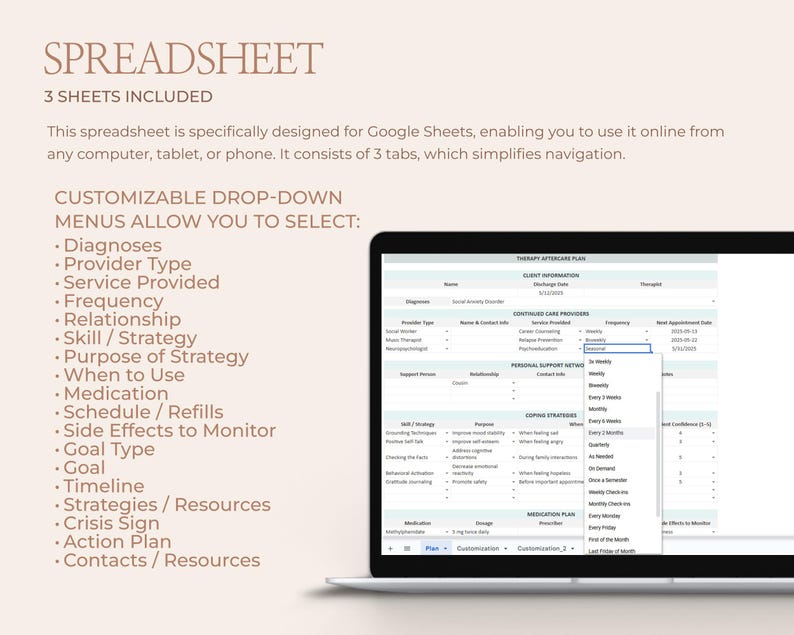 Therapy Aftercare Plan Template for Addiction Recovery Counseling Tools ...