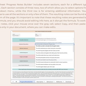 Child Therapy Clinical Phrases Progress Notes Builder Therapist ...