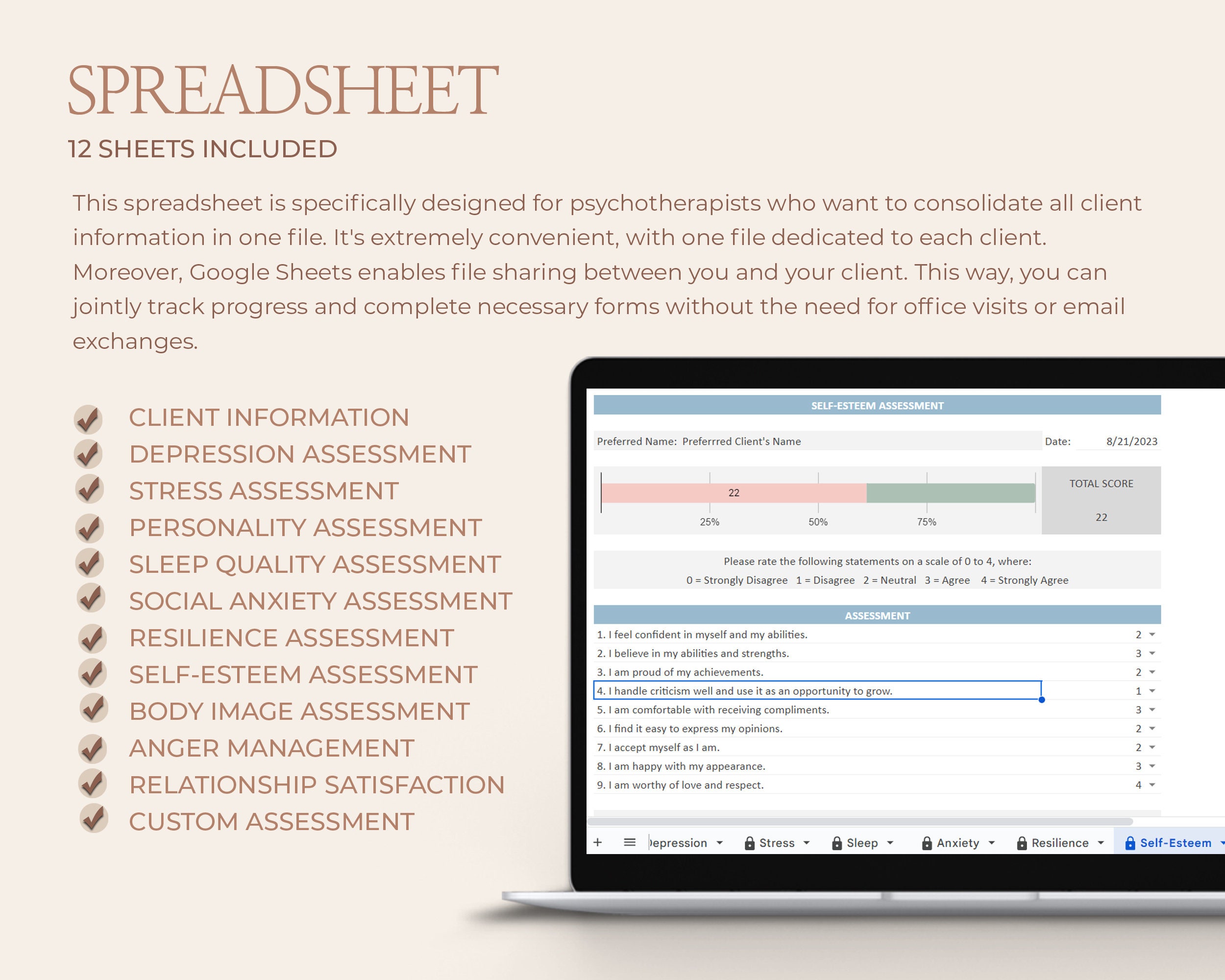 Psychological Assessment, Psychologist Notes, Psychotherapist Tool ...