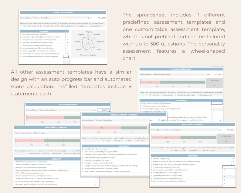 Dialectical Behavior Therapy Assessment Bundle Mental Health Therapist ...