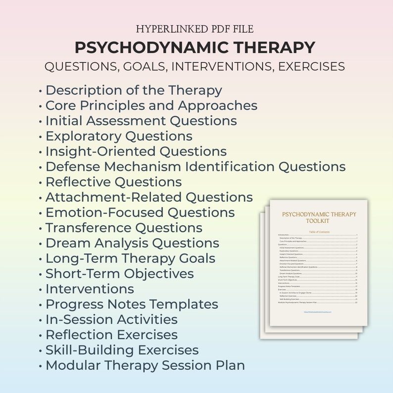 Psychodynamic Therapy Questions, Psychodynamic Psychotherapy Guide ...