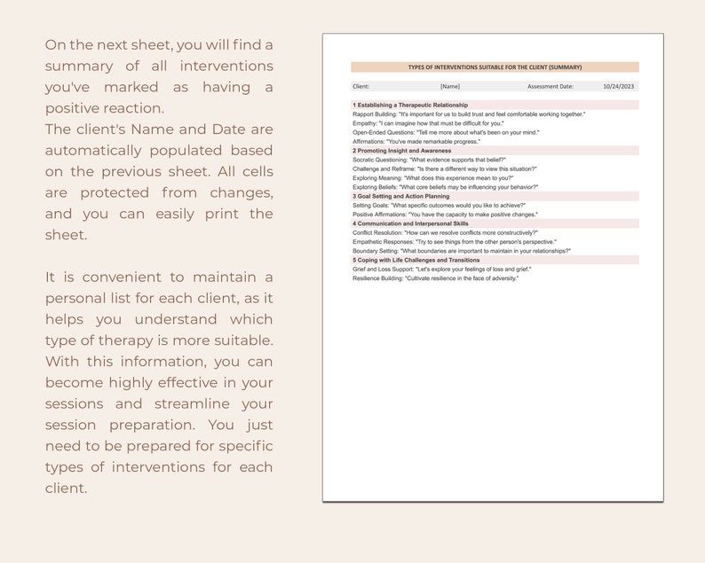 Therapeutic Intervention Phrases, Therapy Template, Therapy Tool ...