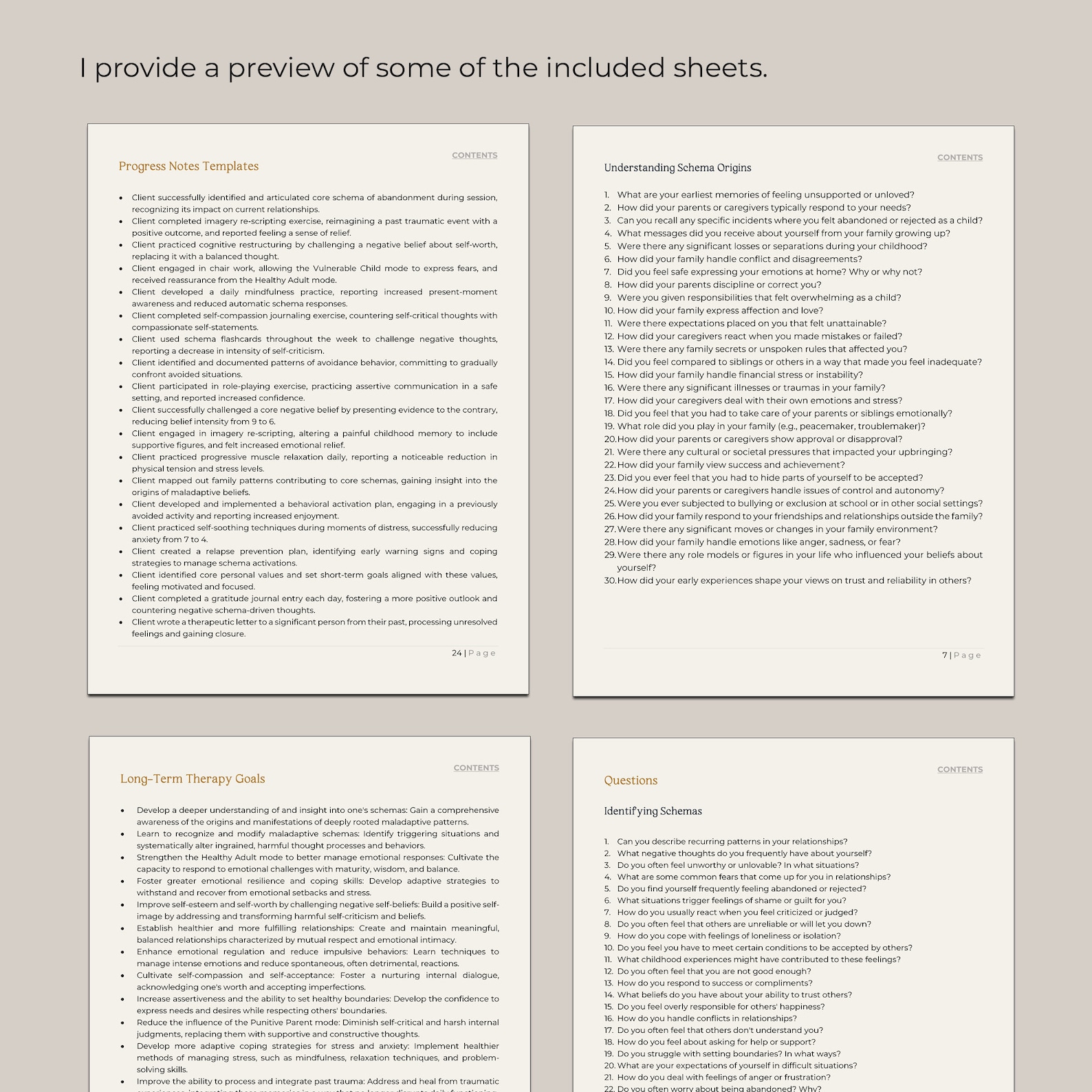 Schema Therapy Questions, Schema Psychotherapy Guide, Schema Therapy ...