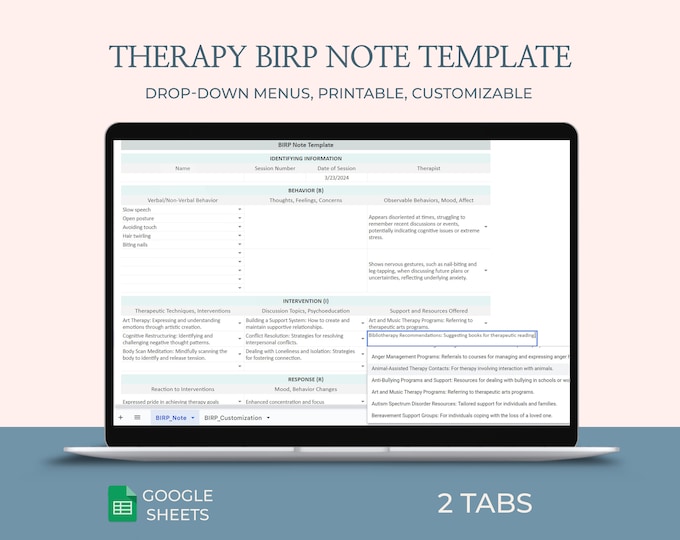 BIRP Note Psychotherapy PROGRESS Note Template With MSE Digital ...