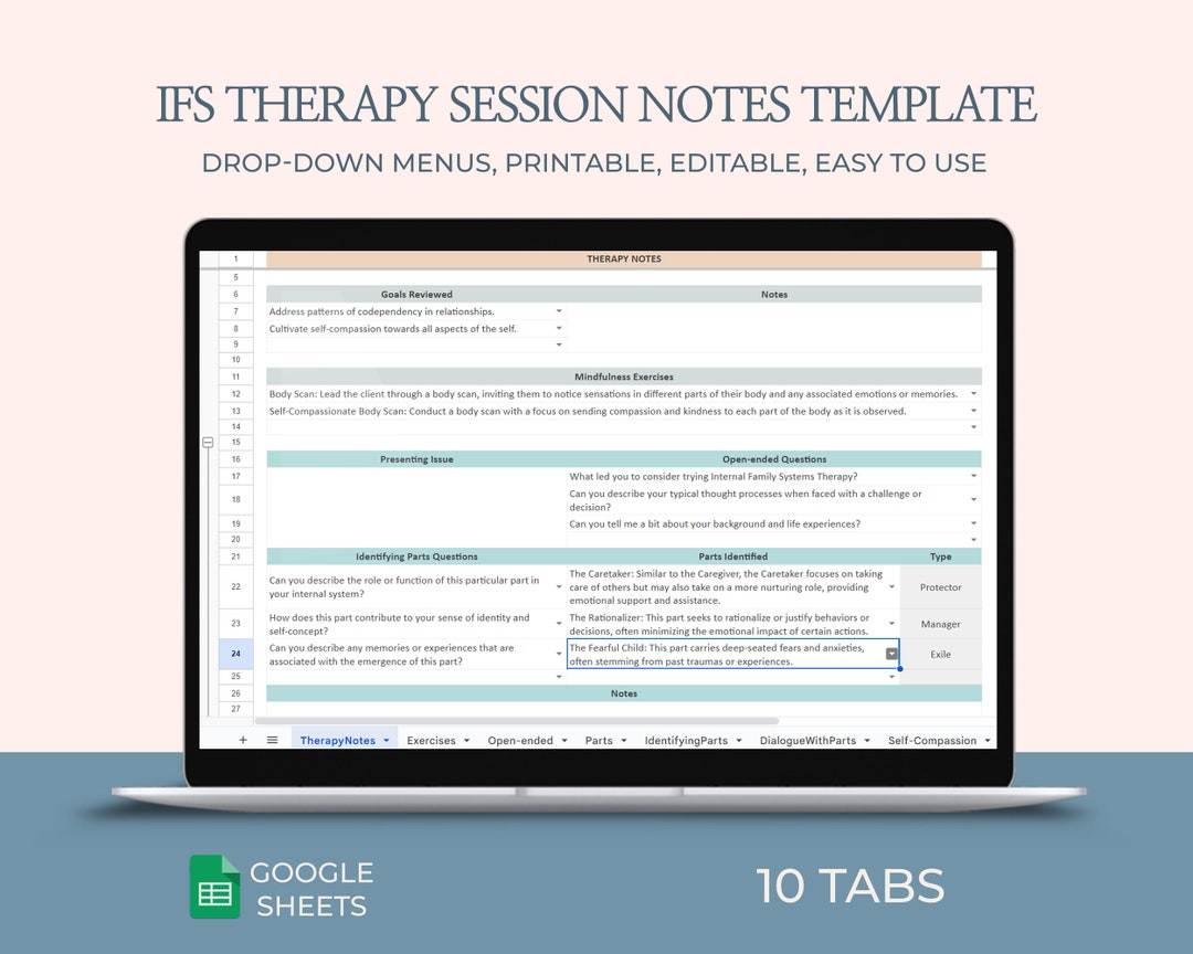 IFS Therapy Session, Internal Family Systems, IFS Psychotherapy, Therapy Template, Therapy Tool ...