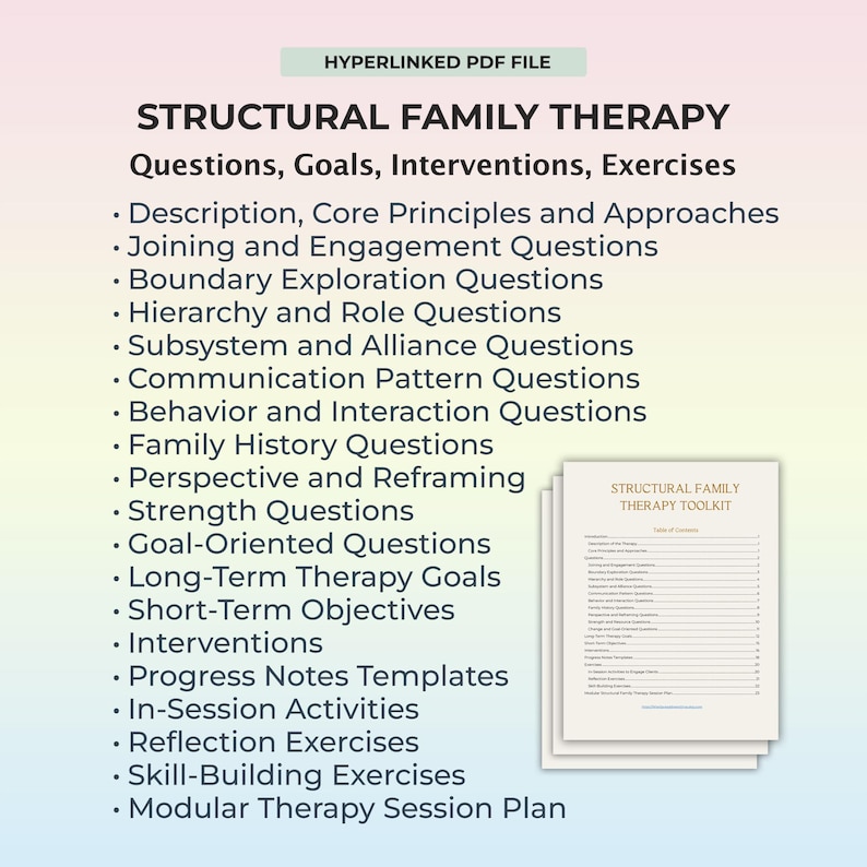 Family Therapy Questions, Structural Family Psychotherapy Guide, Family ...
