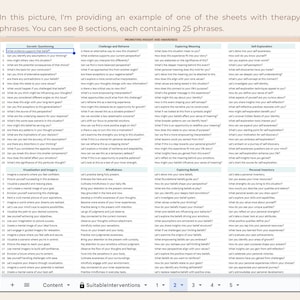 Therapeutic Intervention Phrases Therapy Template Counseling Tool ...