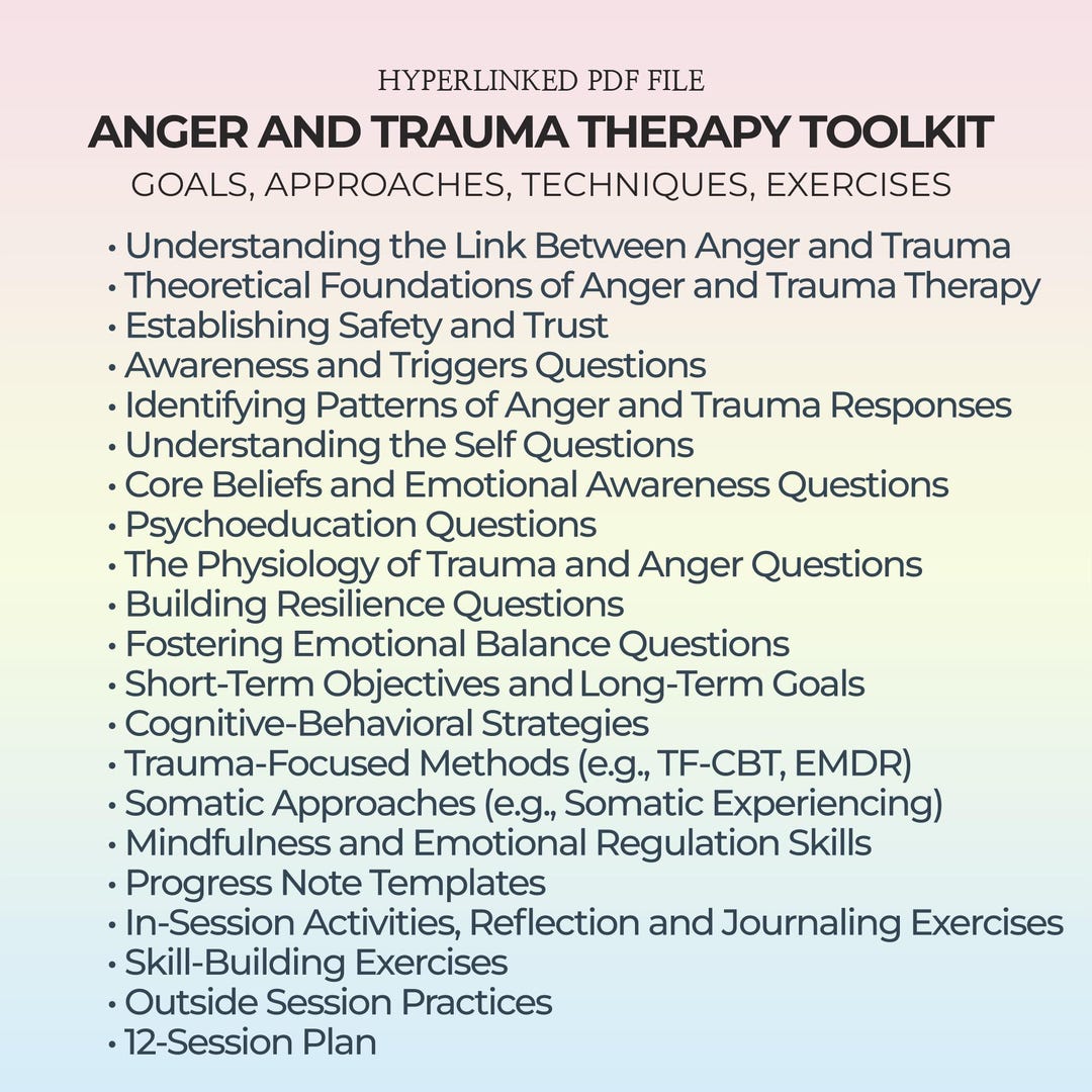 Anger and Trauma Therapy Toolkit, Unresolved Trauma and Anger, Anger ...