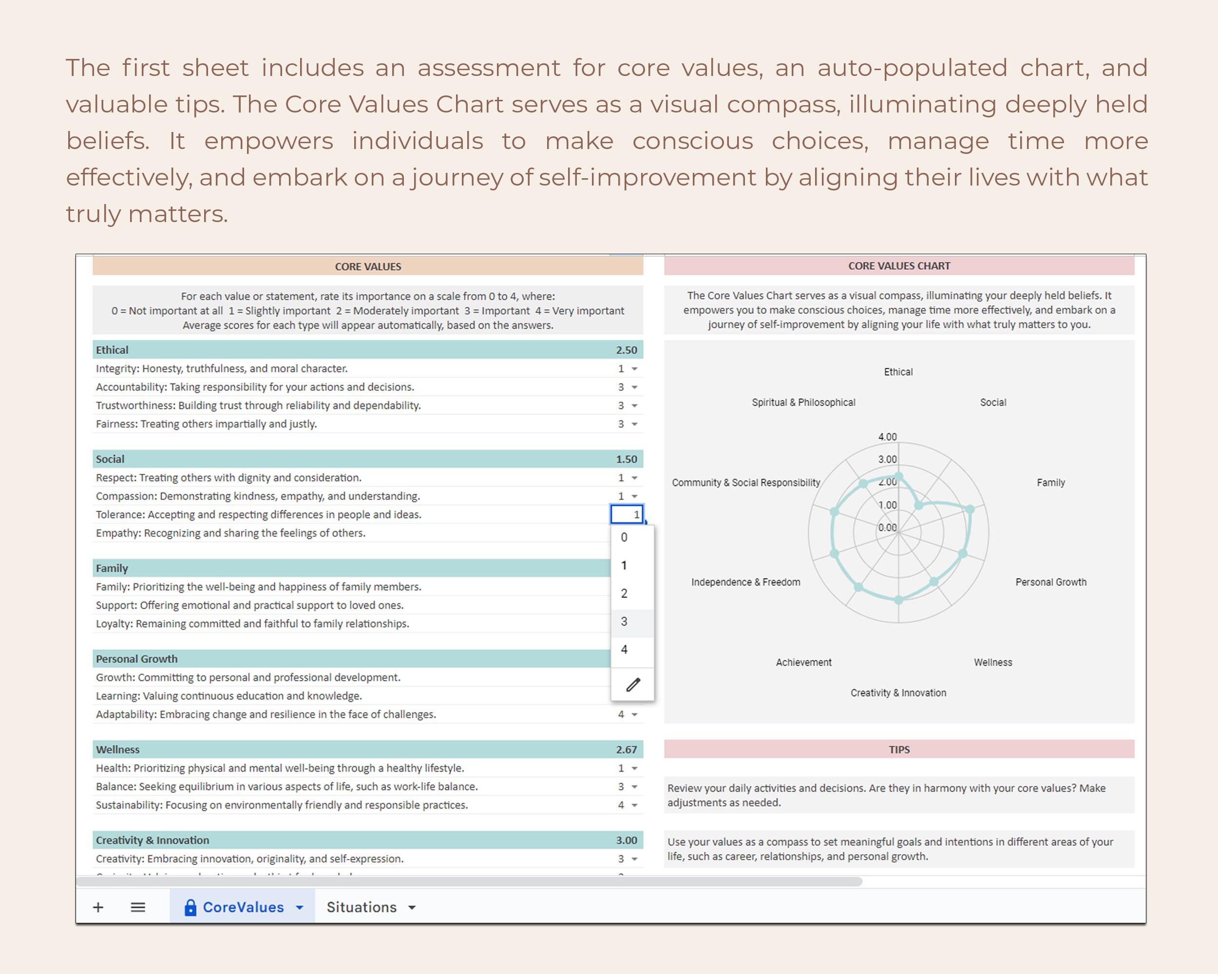 Core Values Assessment, Personal Values, Core Values Quiz, Core Values ...