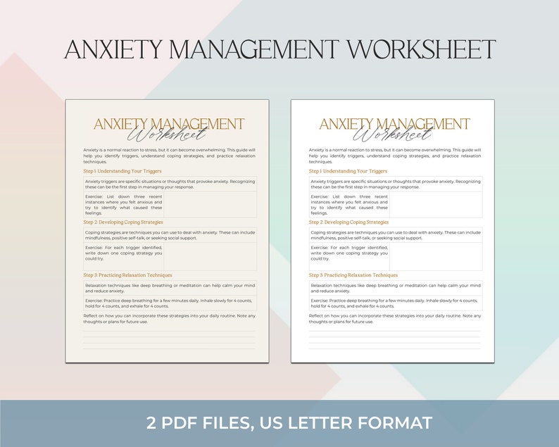 Anxiety Worksheet Therapy Tool Coping Mechanism Emotional Support ...