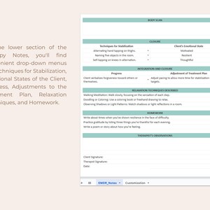EMDR Session Notes Template, Eye Movement Desensitization and ...
