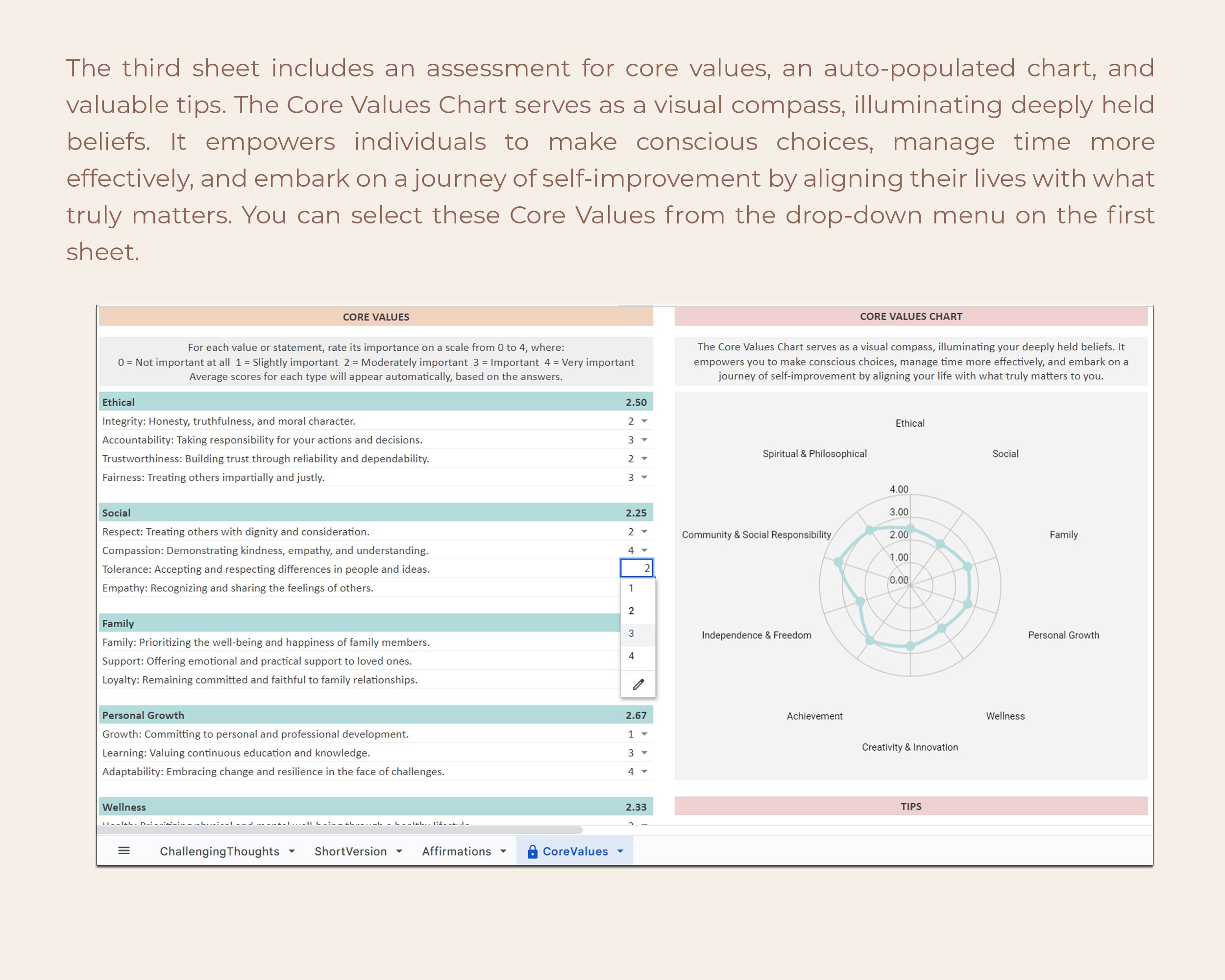Reframing Negative Thoughts, CBT Affirmations, Defining Core Values ...