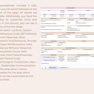 ABA Session Notes Template Bcbas Rbts Applied Behavior Analysis ...