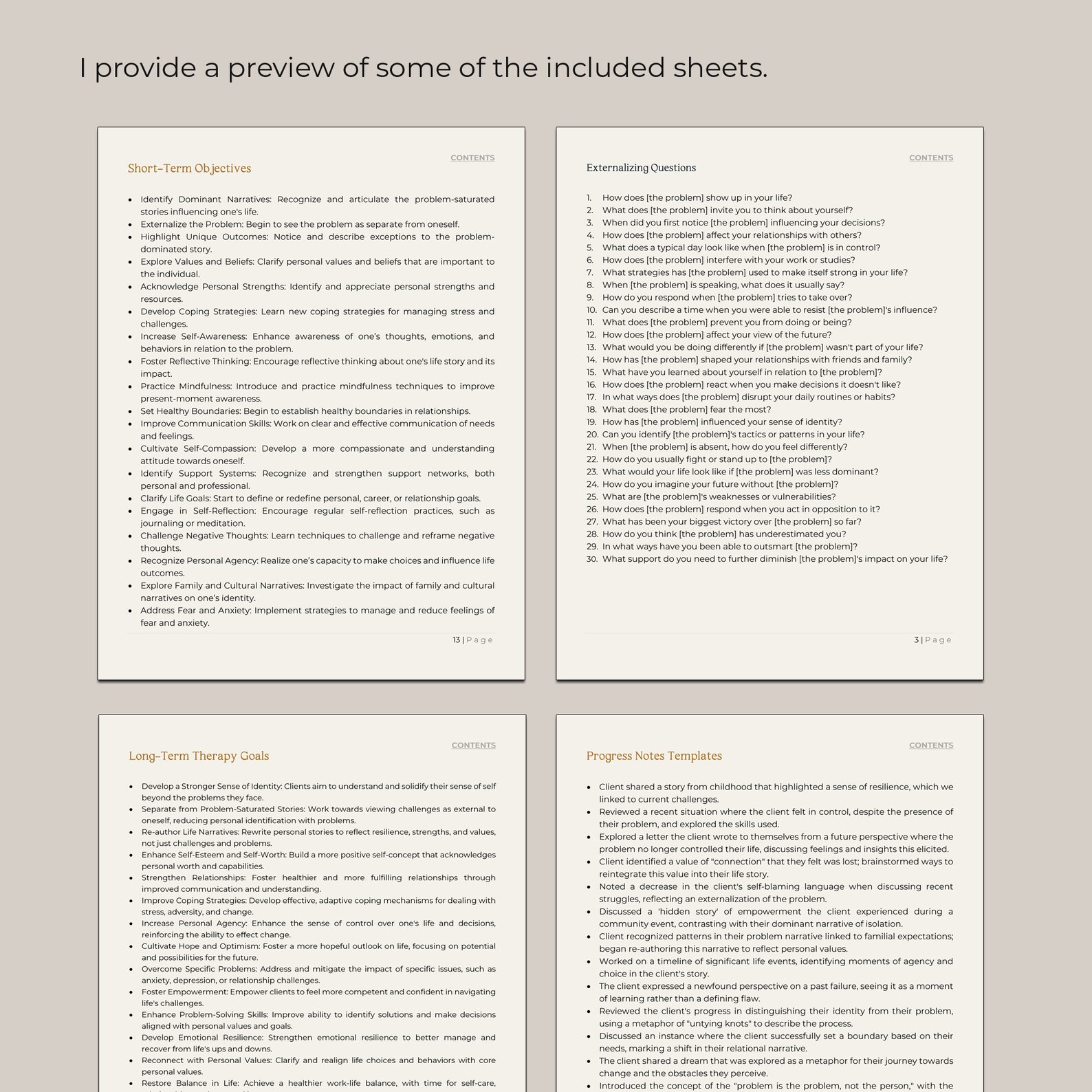 Narrative Therapy Questions Psychotherapy Guide Session Plan Narrative ...