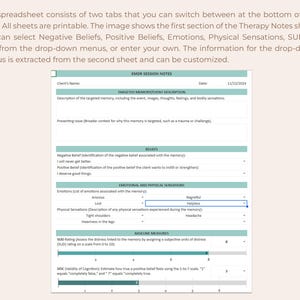 EMDR Session Notes Template, Eye Movement Desensitization and ...