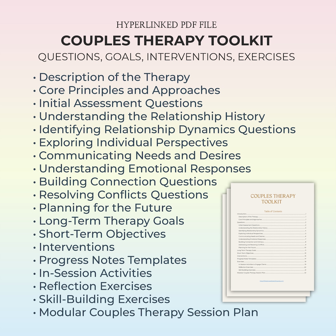 Couples Therapy Questions, Couples Psychotherapy Guide, Couples Therapy ...