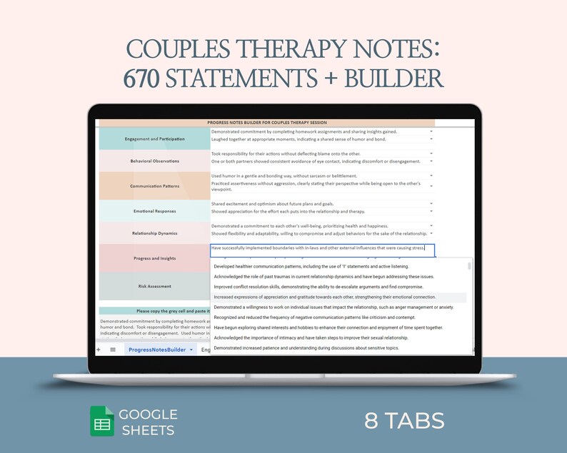 Couples Therapy Progress Notes Template Counseling Session Cheat Sheet ...