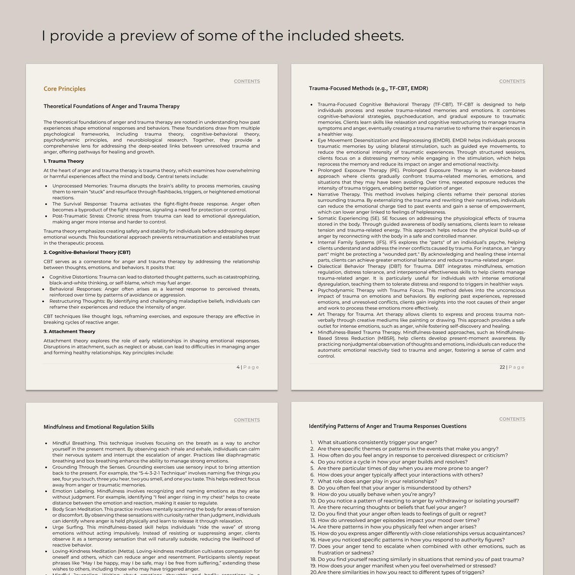 Anger and Trauma Therapy Toolkit PTSD Self-regulation Guide Unresolved Childhood Anger Emotional ...