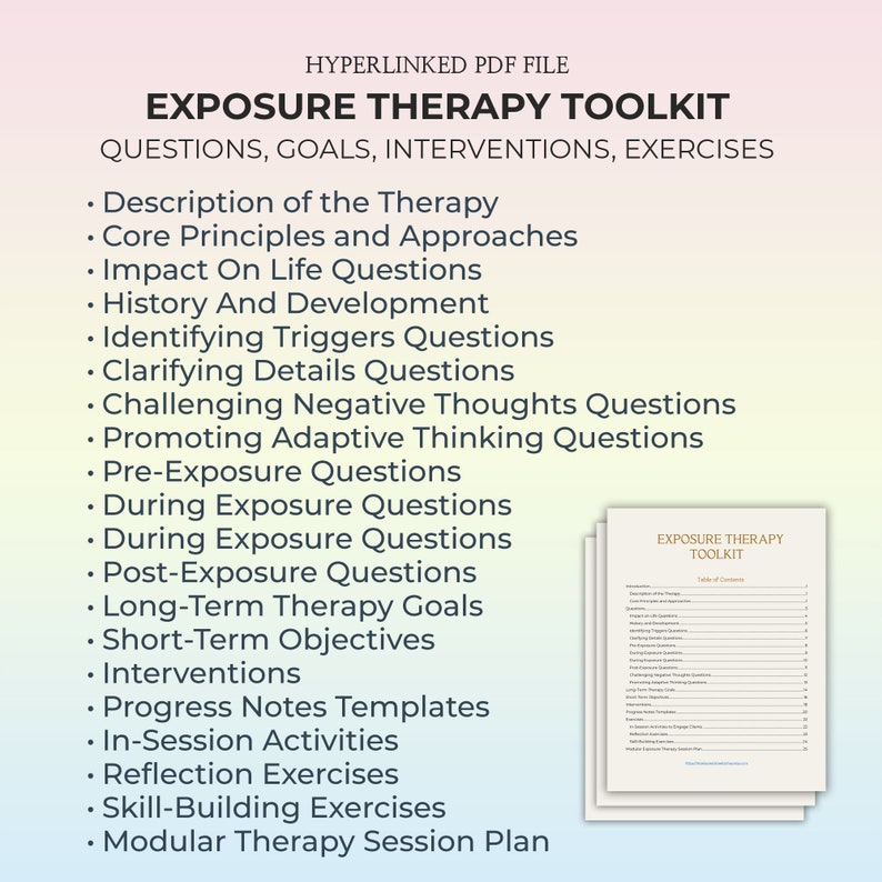 Exposure Therapy Questions, Exposure Psychotherapy Guide, Exposure ...