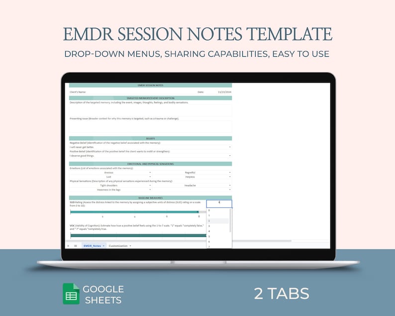 EMDR Session Notes Template, Eye Movement Desensitization and ...