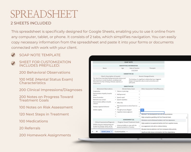 SOAP Note Template, Therapist Templates, Therapist, Psychology Therapy ...