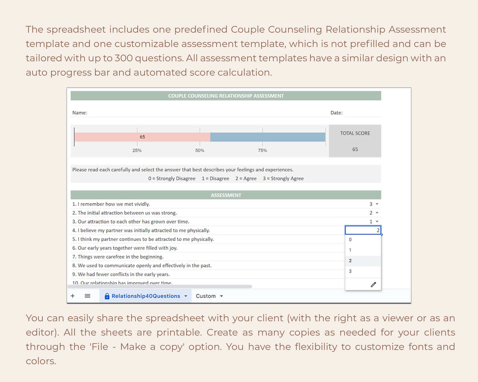 Couples Therapy Intake Questions Form for Counseling Sessions ...