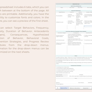 Behavior Plan Template Child Support Strategy Positive Interventions ...