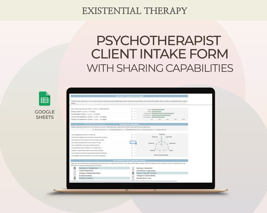 Therapist Client Intake Form, Client Intake Form Psychotherapy, Therapy ...