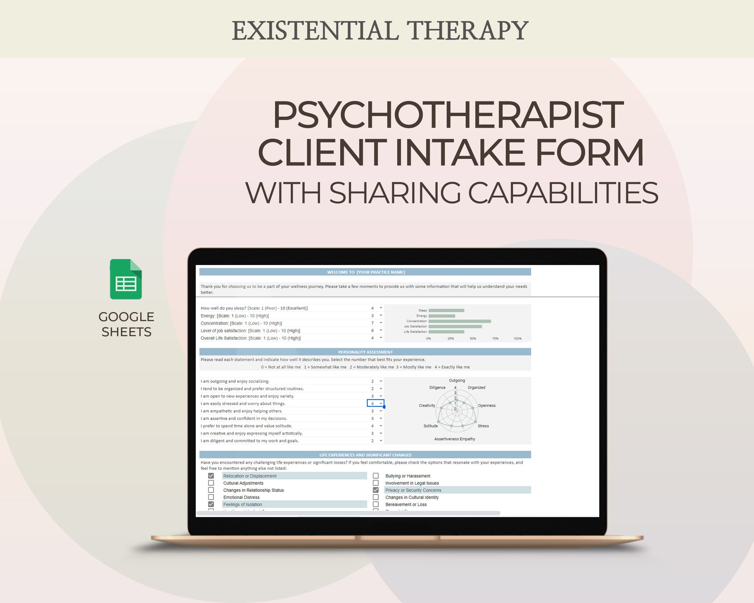 Therapist Client Intake Form, Client Intake Form Psychotherapy, Therapy ...