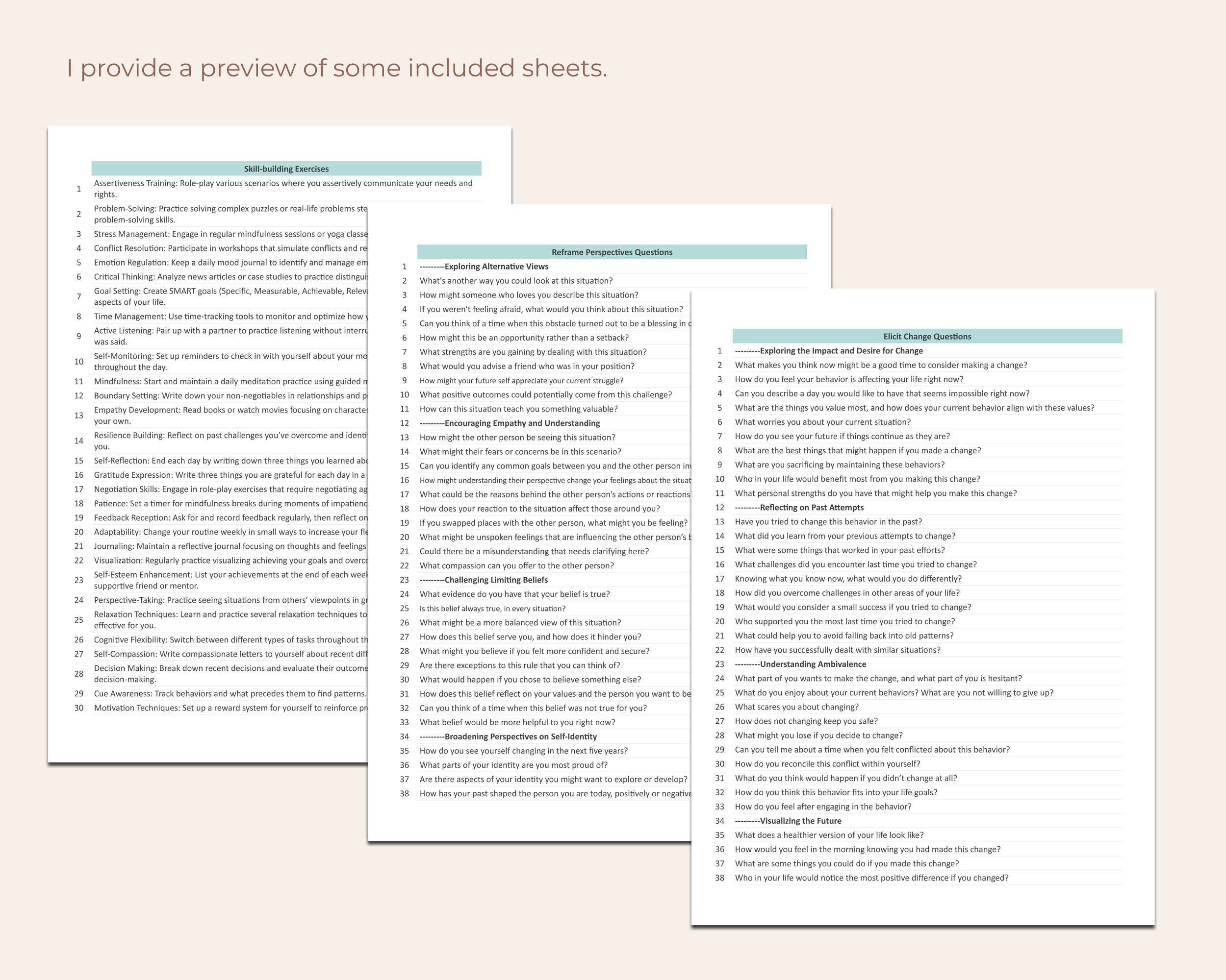 Motivational Interviewing Session Template Therapy Notes MI Questions ...