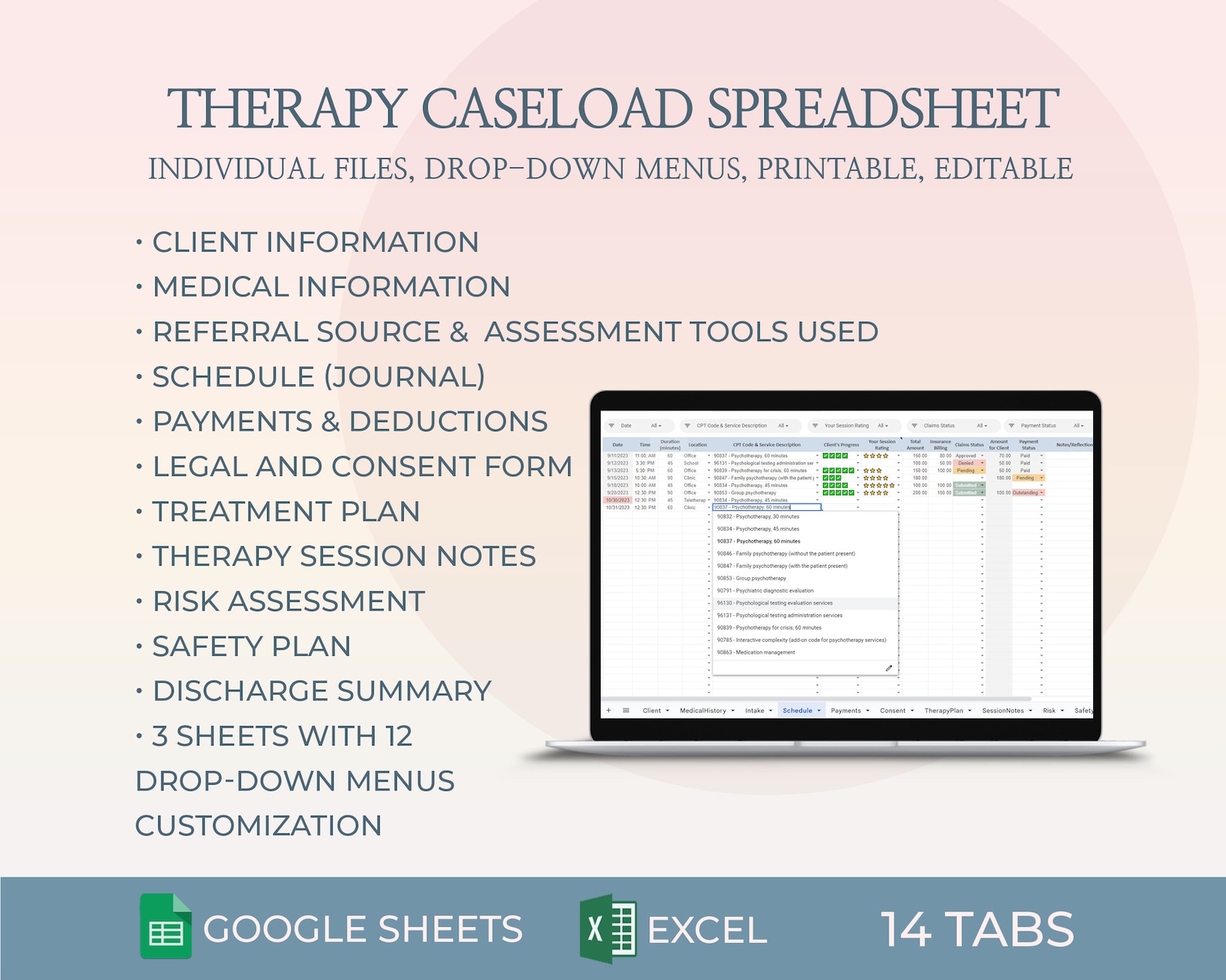 Therapy Caseload Planner, Psychology Planner, Therapy Template ...