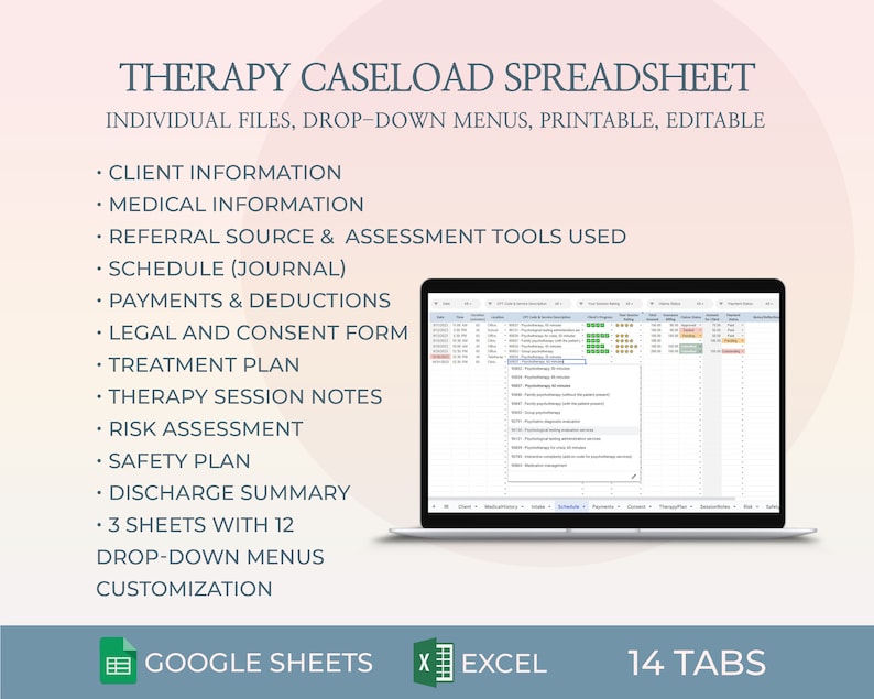 Therapy Caseload Planner, Psychology Planner, Therapy Template ...