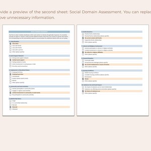 Social Work Need Assessment, Social Worker Form, Documents for Social ...