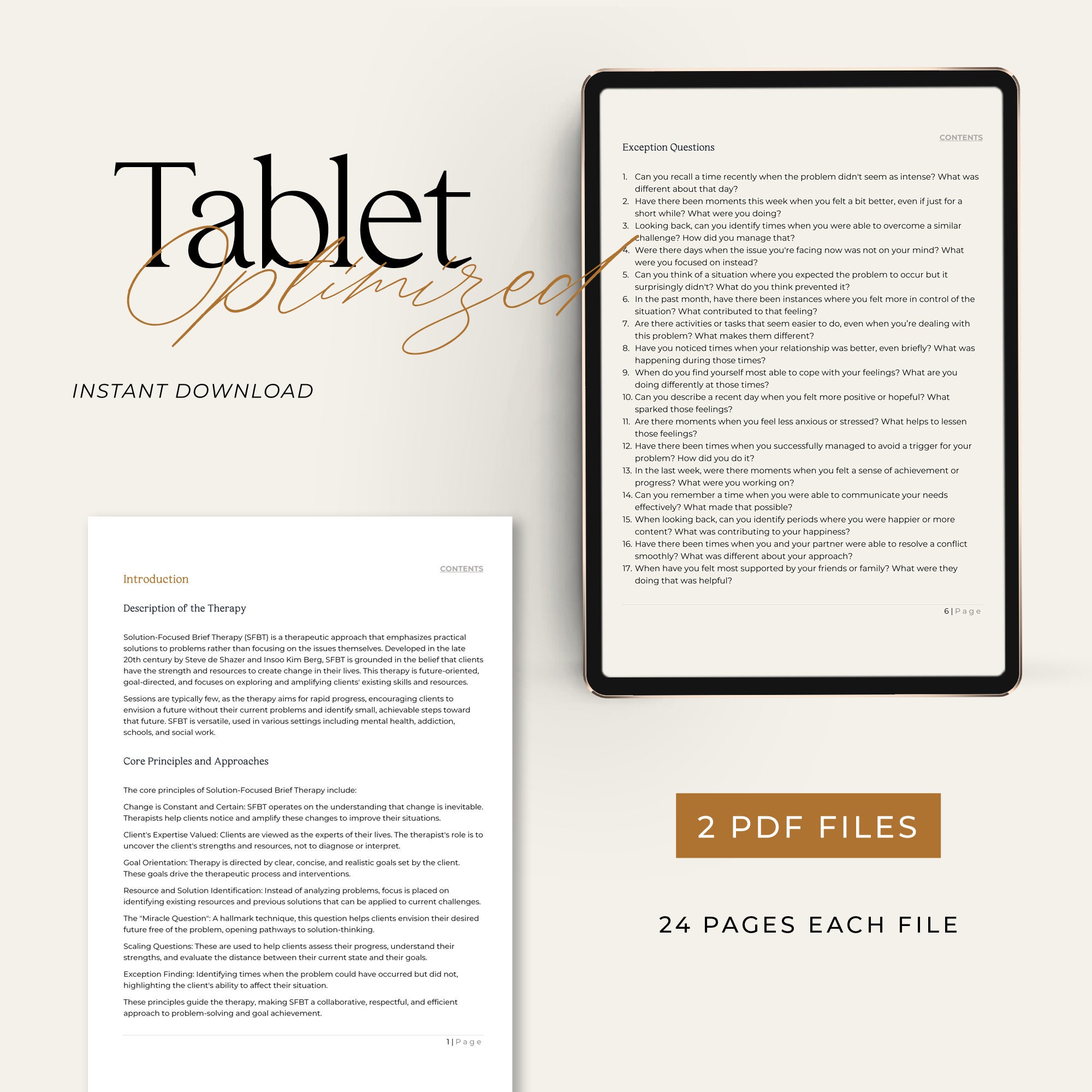 SFBT Therapy Questions Solution Focused Psychotherapy Guide Session ...