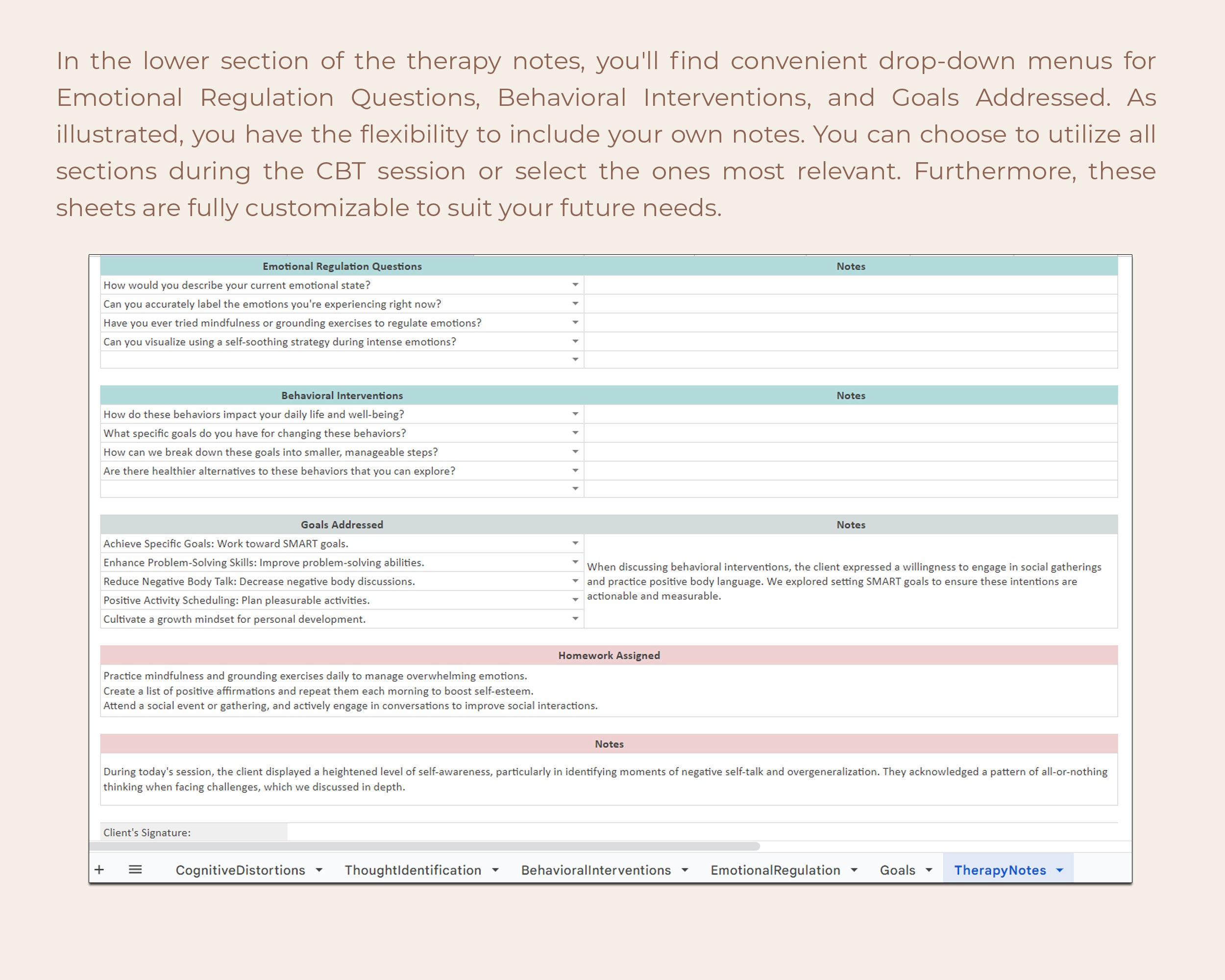 CBT Personal Boundaries Tracker Self Care Planner Therapy Worksheets Mental Health Psychology ...