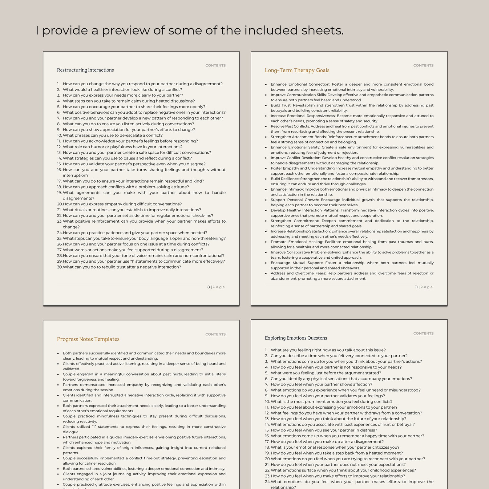 Emotionally Focused Therapy Questions, EFT Psychotherapy Guide ...