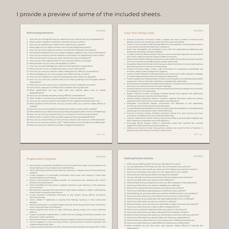 Emotionally Focused Therapy Questions, EFT Psychotherapy Guide ...