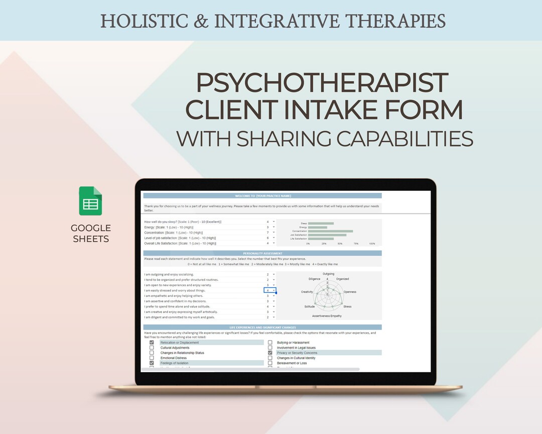 Holistic Therapy Client Intake Form Client Intake - Etsy