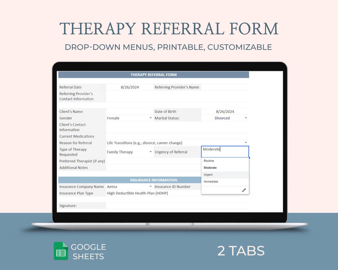 Therapy Referral Form, CBT Referral Form, Therapist Referral ...