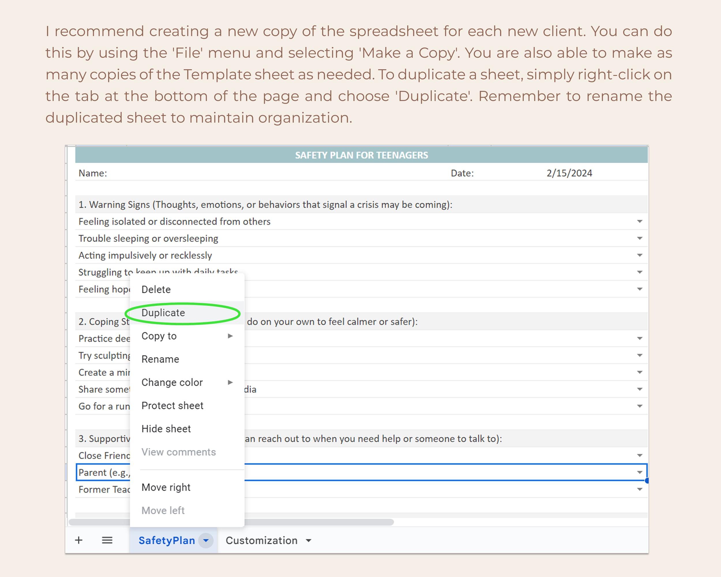 Safety Plan for Teenagers, Crisis Plan Template, Teen Mental Health ...