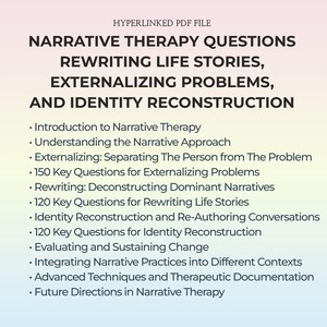 Narrative Therapy Questions Externalizing Problems Rewriting Life ...