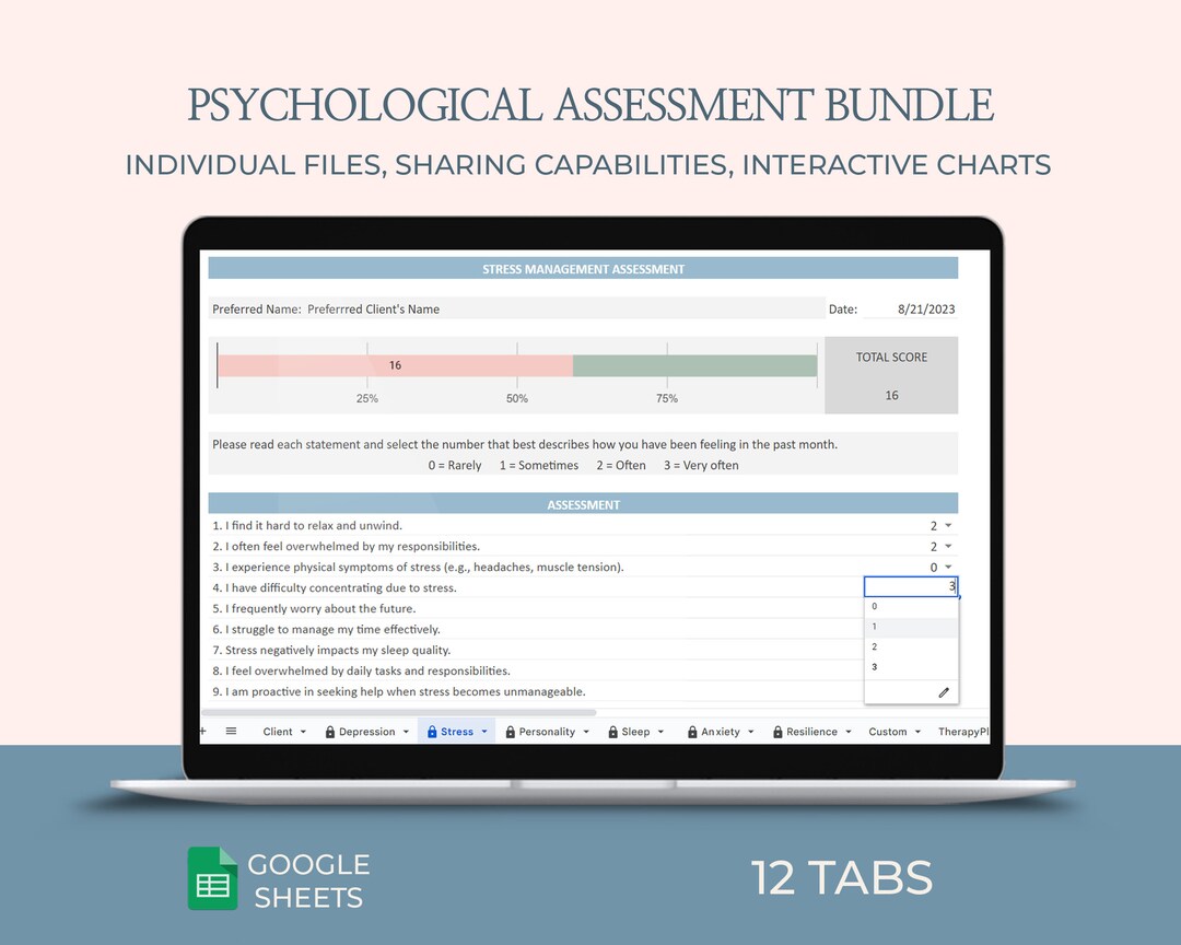 Psychological Assessment, Psychologist Notes, Psychotherapist Tool ...