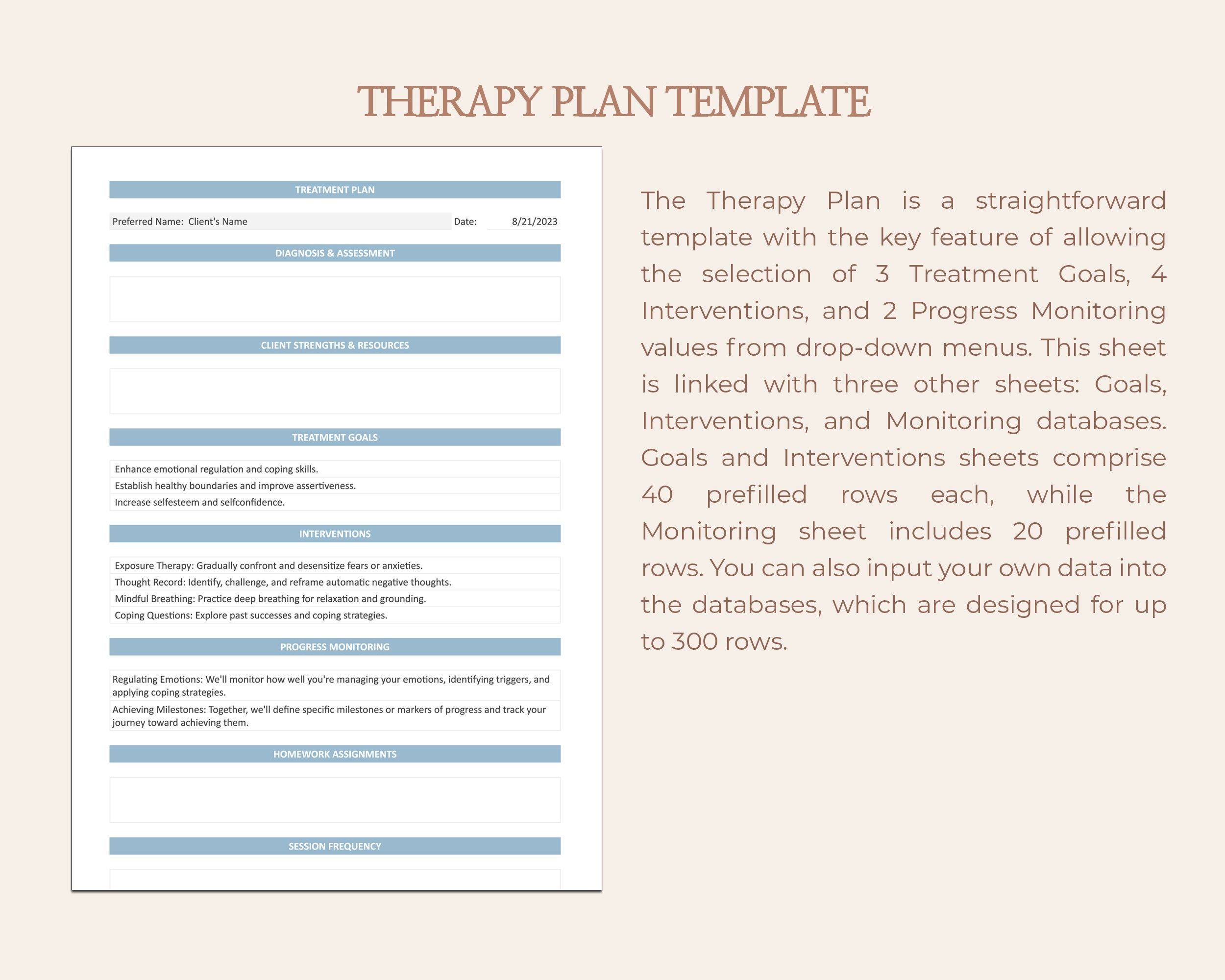 Treatment Plan Template, Dialectical Behavior Therapy, Goals ...