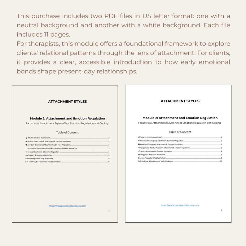 Attachment Styles Therapy Worksheet, Emotion Regulation, Coping Tools ...