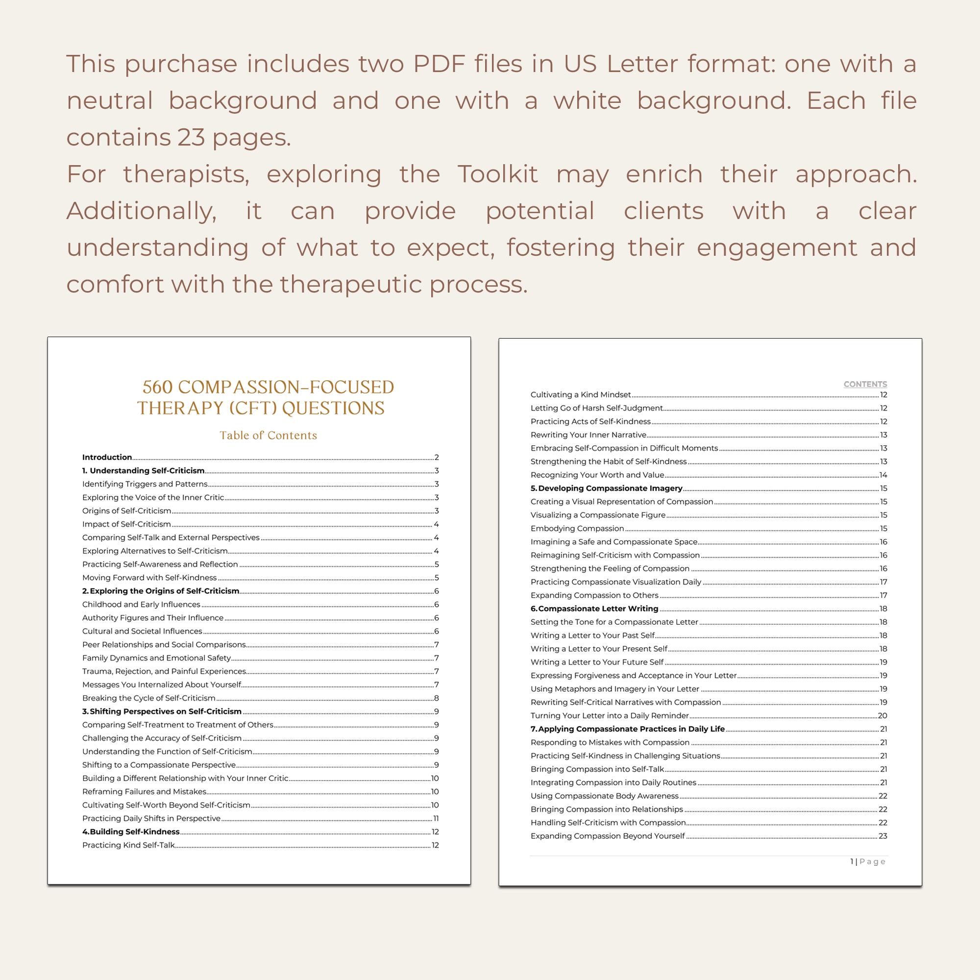 Compassion-focused Therapy Questions Self-criticism Workbook Emotional ...